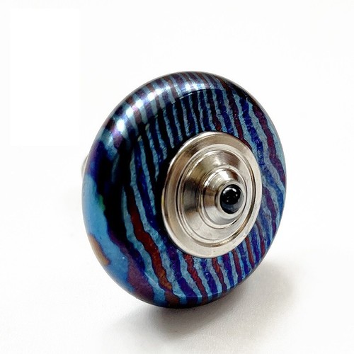 Titanium Damascus Spinning Top Desktop Gyro Gyroscope EDC Fidget Toy ...