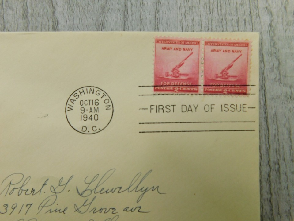 First Day Of Issue Army and Navy For Defense WA DC 1940 VTG Stamps ...