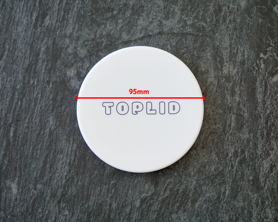 Reusable silicone lid for 95mm yoghurt and cream pots. TOPLID. Large ...