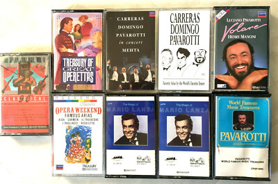 11 OPERA Cassettes Pavarotti, Mario Lanza, Domingo, Carreras | eBay