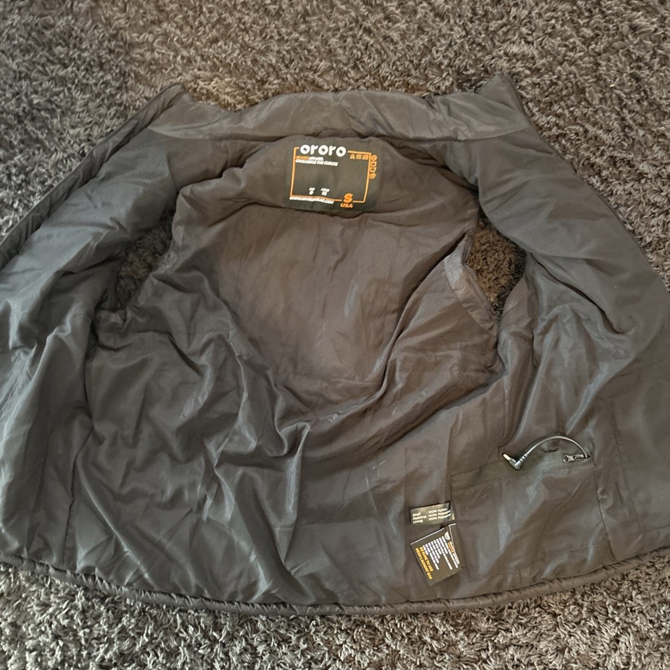 Ororo Heated Black Zip Up Puffer Vest *NO BATTERY* Men's Sz Small | eBay
