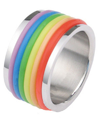 Pride Shack - Rubber Rainbow Flag Ring - LGBT Lesbian Gay Pride Ring ...