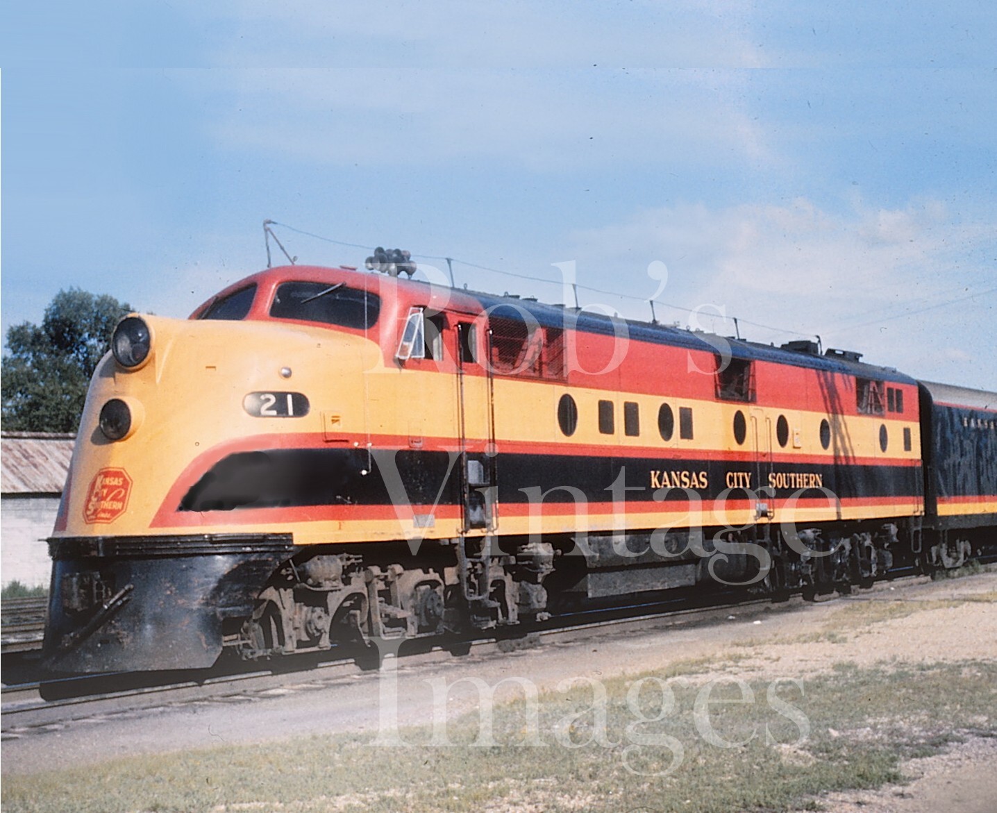 Old train photo Kansas City Southern Railroad E-3 Diesel KCS 8 x10 | eBay
