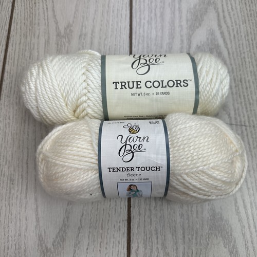 Lot of 2 Yarn Bee True Colors Ivory & Tender Touch Fleece Yarn | eBay