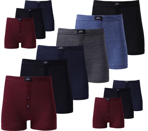 3 6 12 Pairs Mens Plain Boxer Shorts Underwear, Classic Cotton Rich ...