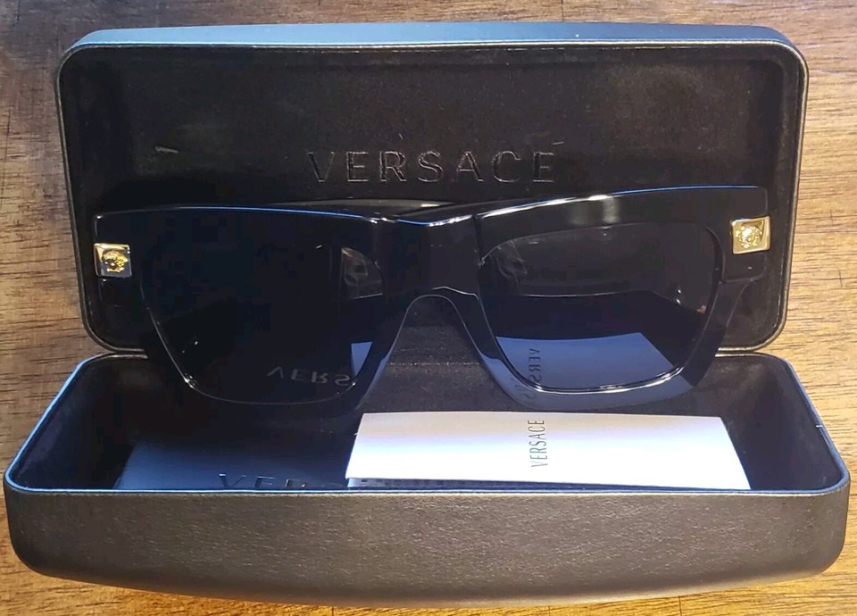 VERSACE VE4464 GB1 87 Black Dark Grey Men's 55 mm Sunglasses - See ...