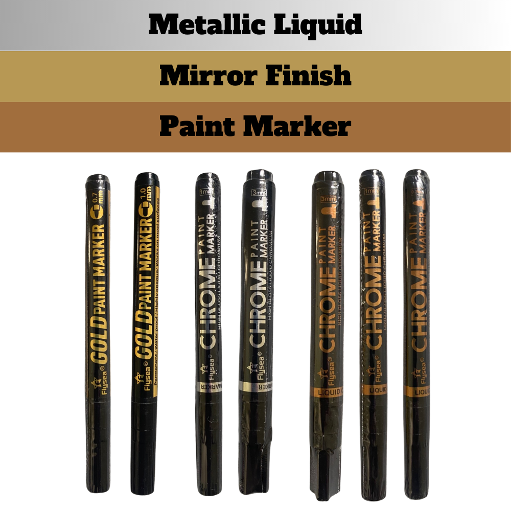Metallic Liquid Chrome Mirror Finish Paint Pen Waterproof Silver Art ...