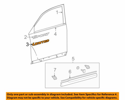 75427-48020 Toyota Plate, front door name 7542748020, New Genuine OEM ...