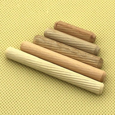 M6 M8 M10 M12 HARDWOOD DOWELS PIN WOODEN CHAMFERED FLUTED PIN WOODWORK ...