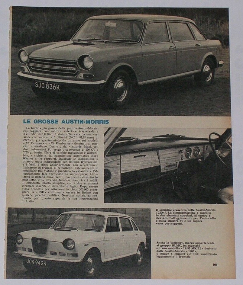 Advert Pubblicità 1972 AUSTIN MORRIS 2200 / WOLSELEY SIX | eBay
