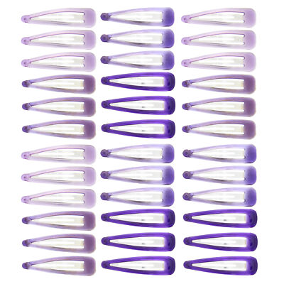 Set of 36 Large 7cm Purple Shaded Translucent Sleepy Clips/ Snap Hair ...