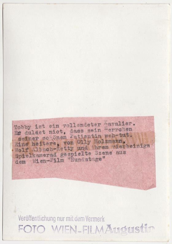 Echtes Original 1944 Schauspieler Olly Holzmann, Wolf Albach-Retty ...