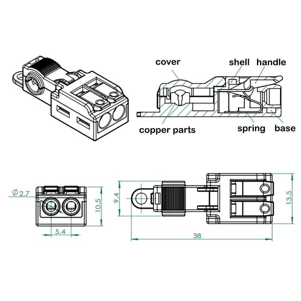 Stripping Free Type Quick Terminal Block Electrical | eBay