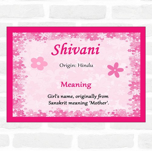 Shivani Name Bedeutung rosa Zertifikat | eBay