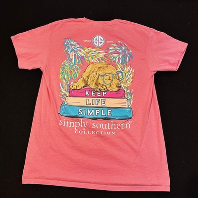 Simply Southern Pink Keep Life Simple Short Sleeve Tee sz M See Photos ...
