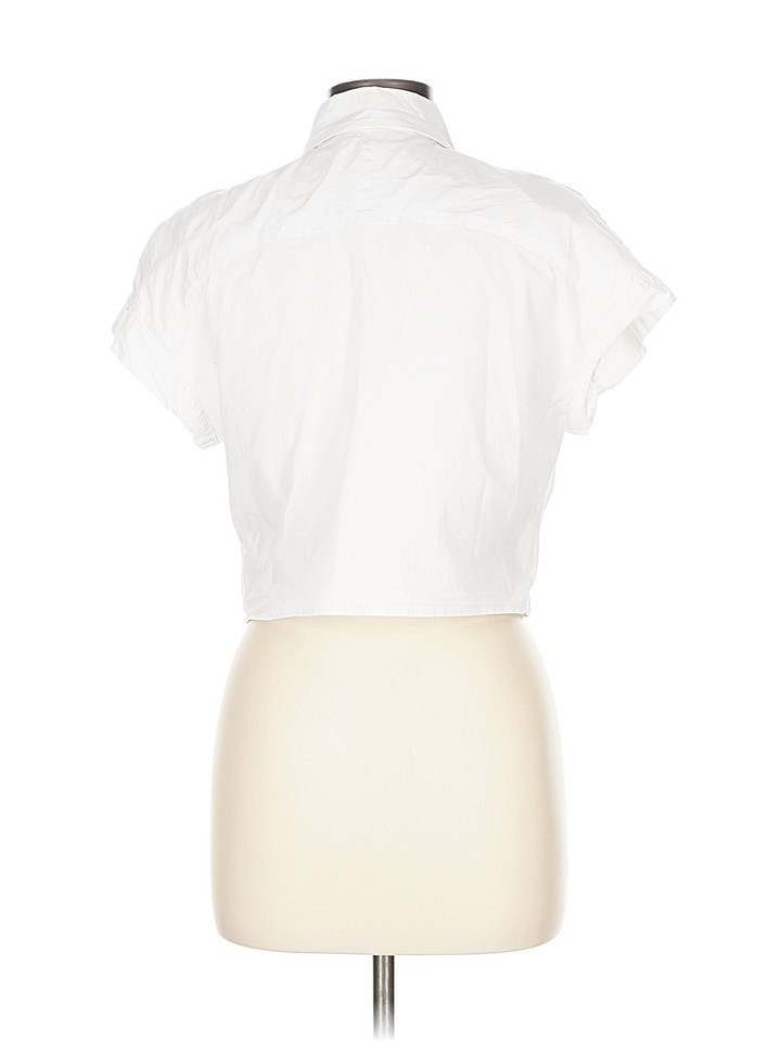 Adam Lippes Collective Women White Short Sleeve Blouse 12 | eBay