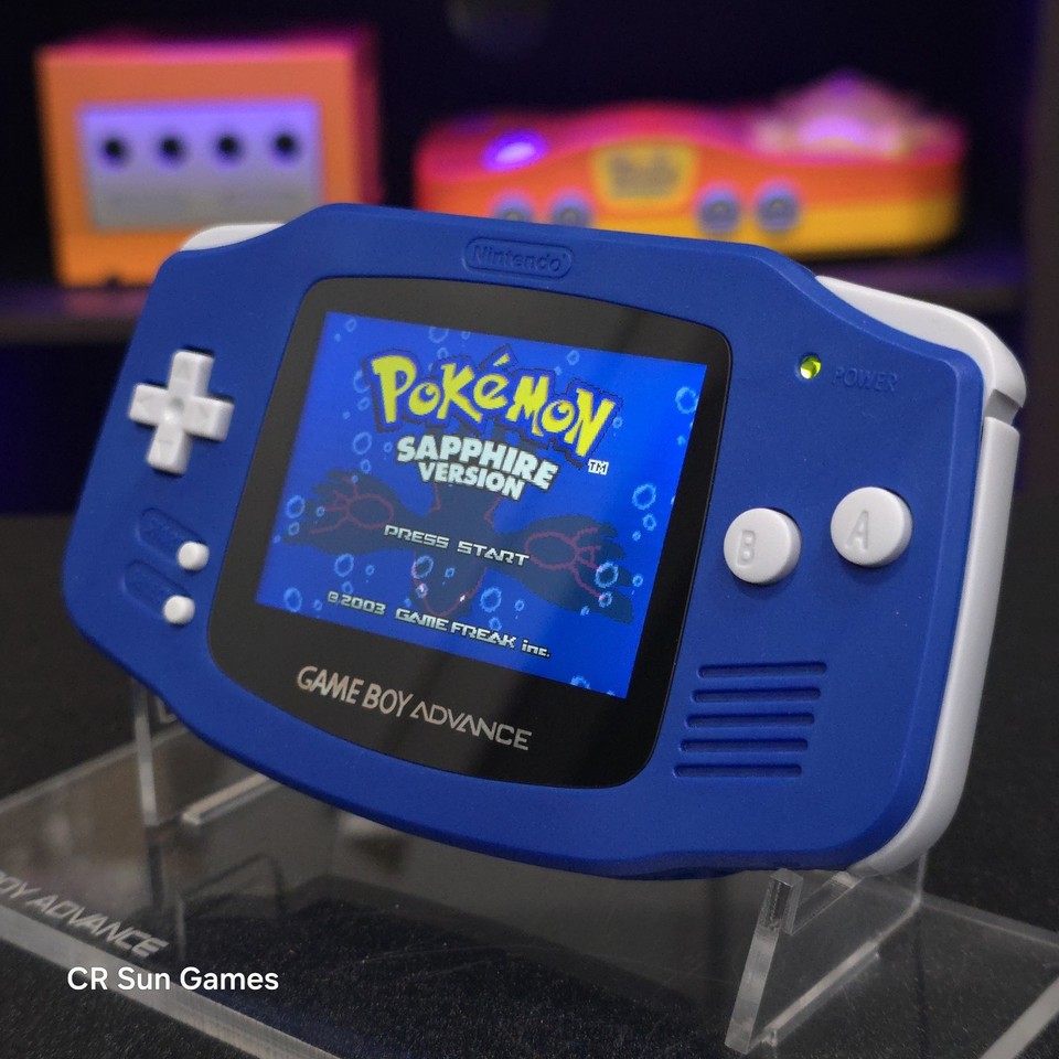 Blue Game Boy Advance GBA Console with iPS V5 Backlight Backlit LCD | eBay