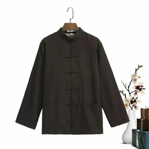 Men Jackets Kung Fu Traditional Tops Slim Winter Warm Chinese Style ...