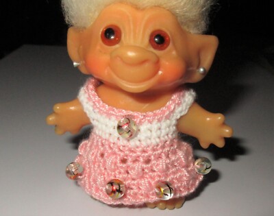 CUSTOM TROLL CLOTHES / Fits 2.5 to 2.75 inch DAM dolls clear beaded ...