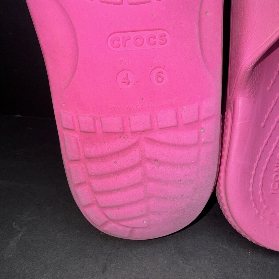 Crocs Unisex Classic Crocs Sandals Waterproof Slides Electric Pink Size ...
