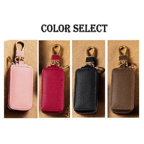 PU Key Pouch Zipper Key Holder Organizer Car Key Bag Wallet Keychain ...