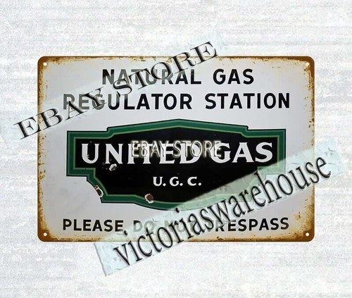 UNITED GAS car enthusiast mechanic metal tin sign modern memorabilia ...