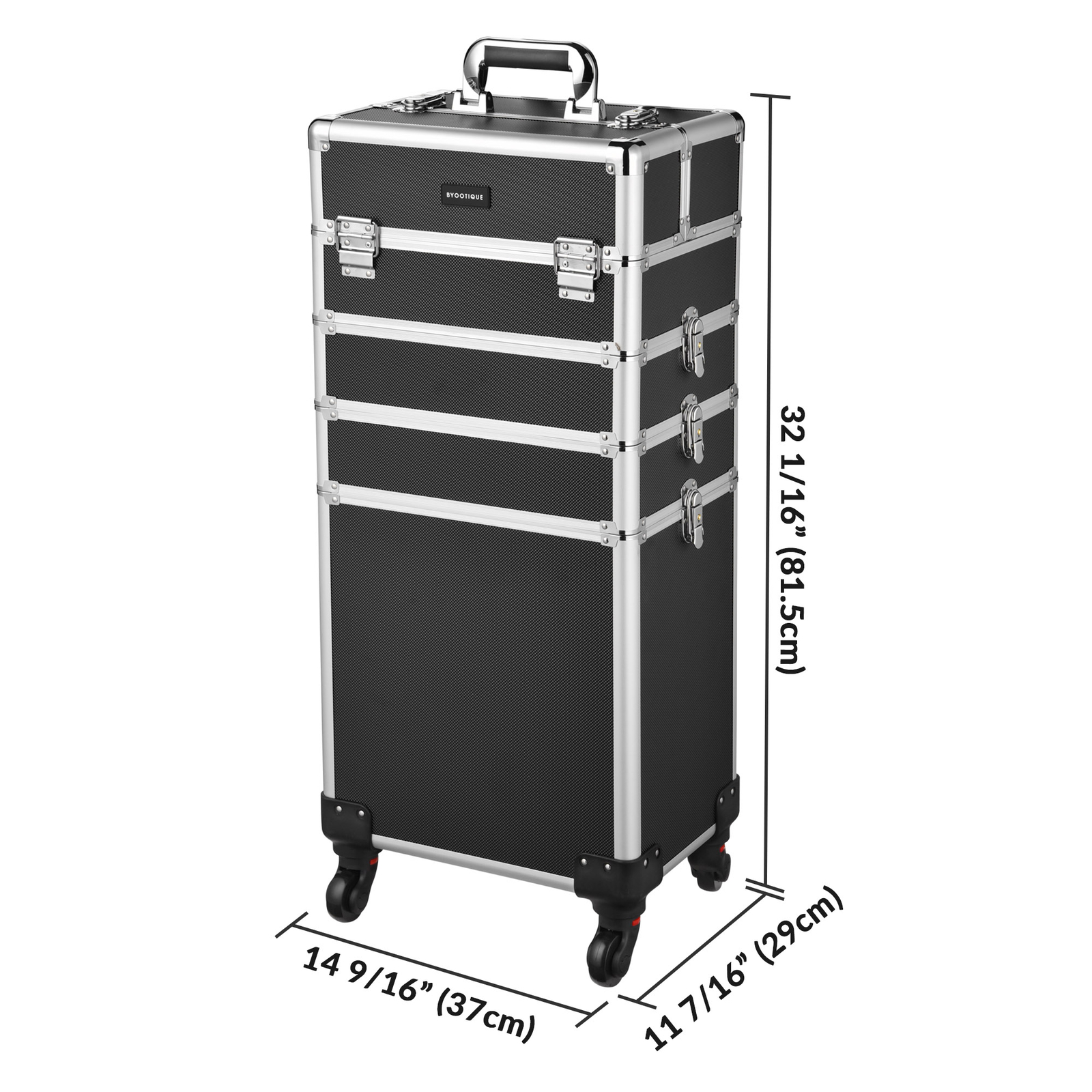 Byootique Lock Rolling Makeup Case 4-in-1 Cosmetic Storage Artist ...