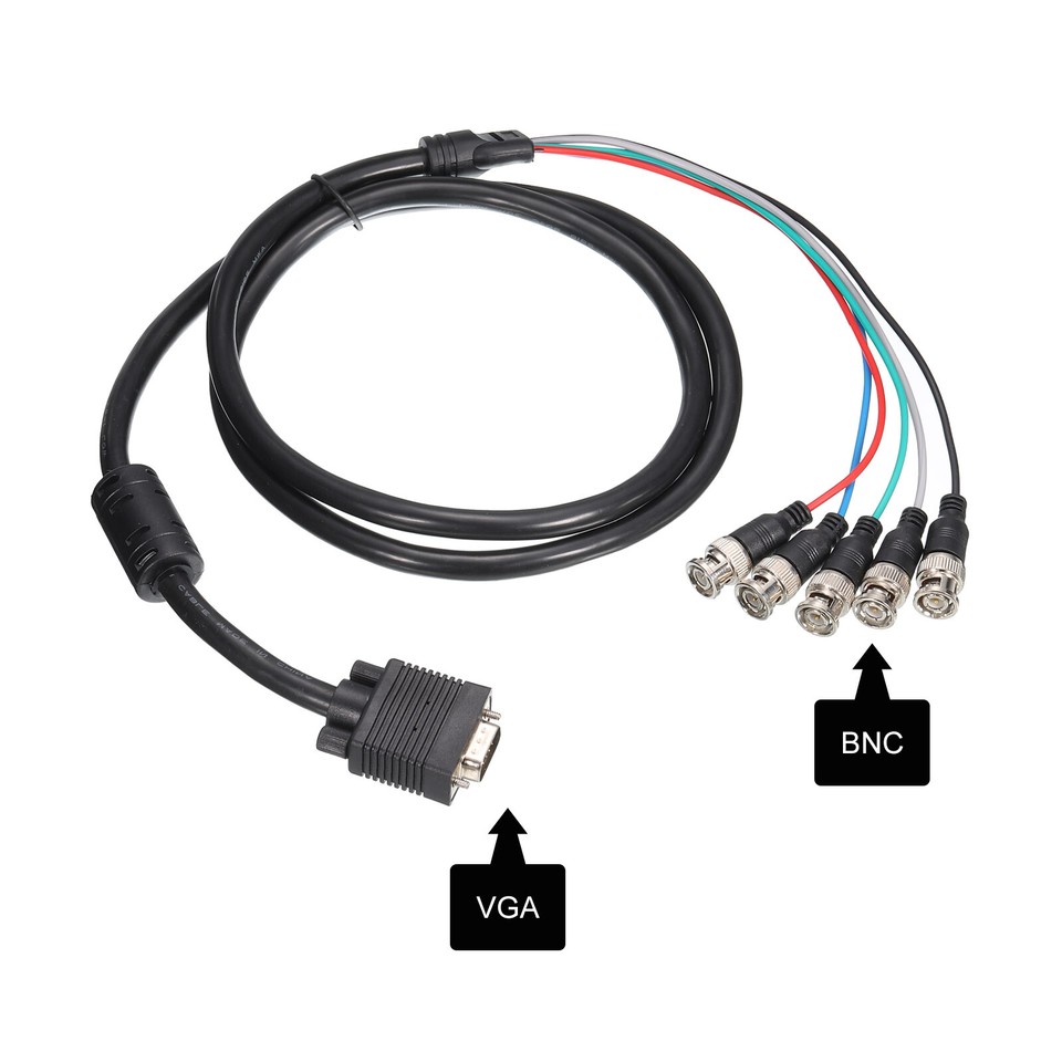 VGA to BNC Cable RGBHV to VGA Cable 5 BNC to HD15 VGA Adapter Cable 1 ...