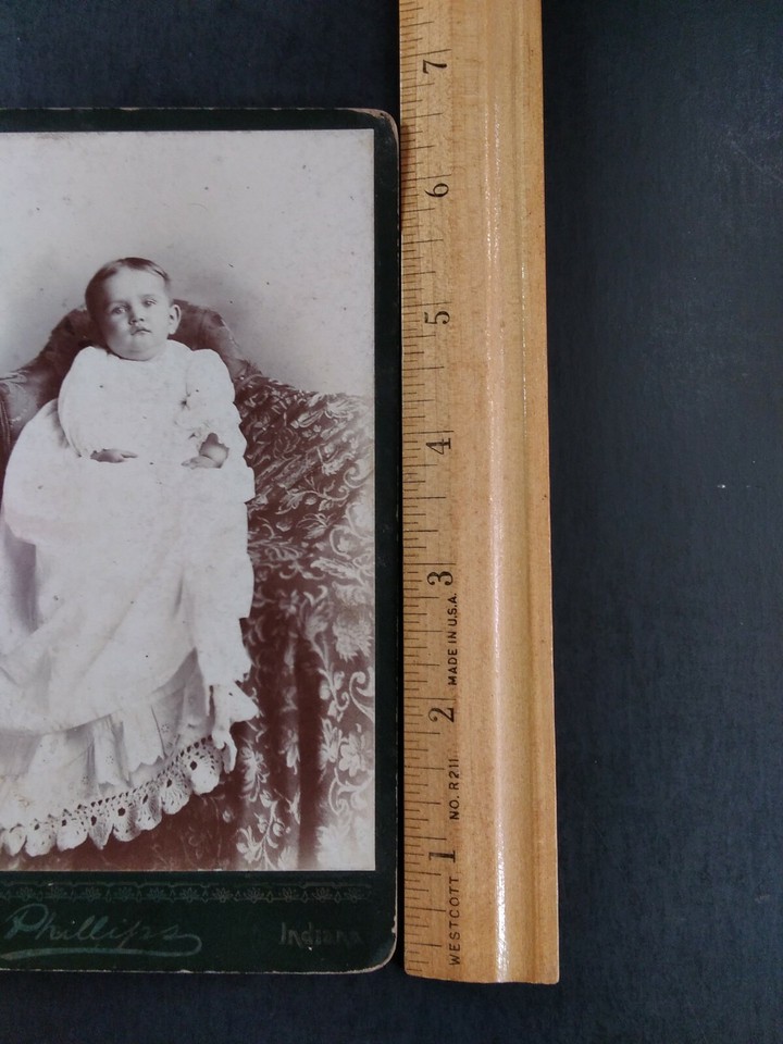 Baby Antique Photo VTG Early 1900s Portrait Lafayette IN Dress Really ...