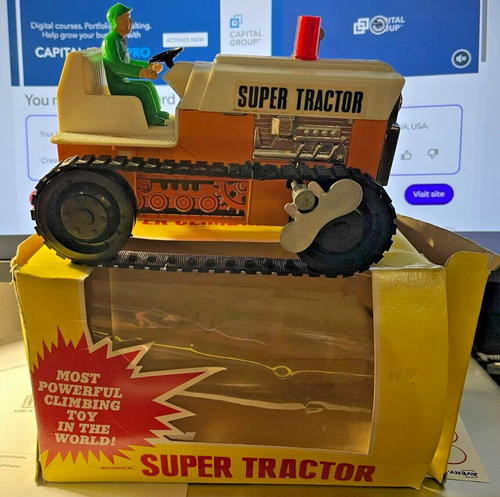 2468A - Vintage Japan Wind Up Super Climbing Power Super Tractor - W ...