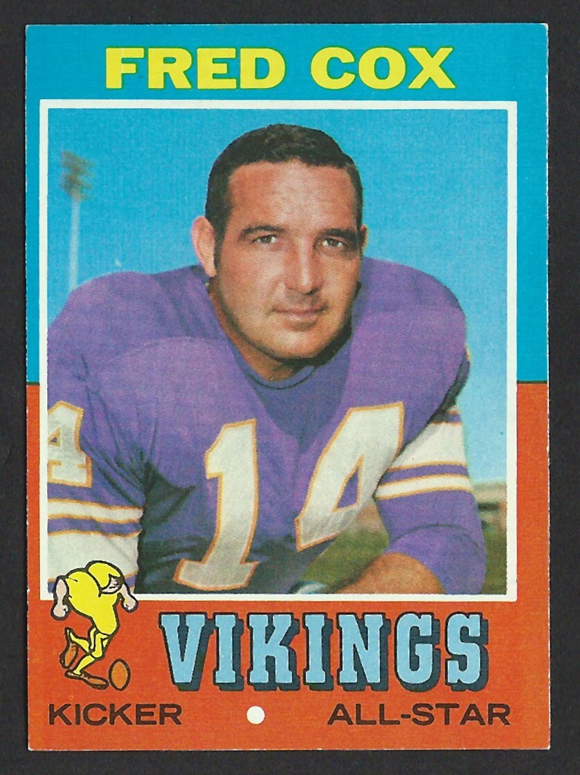 1971 Topps #96 FRED COX Minnesota Vikings NM - Nerf Football Inventor ...