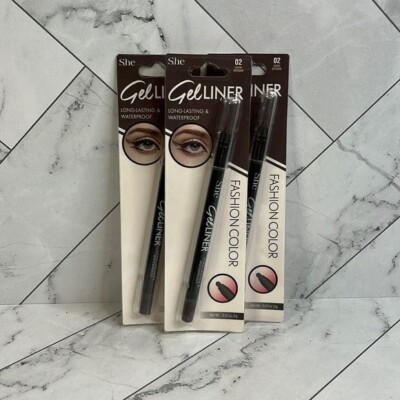 NWT She Makeup Cosmetics Dark Brown Waterproof Gel Eyeliner Pencil SET ...