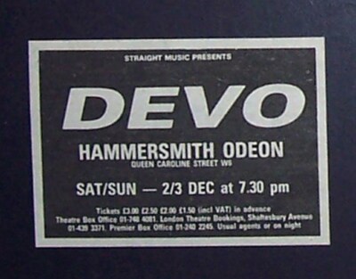 Devo Q. Are We Not Men? A: We Are Devo! Tour 1978 Mini Poster Type ...