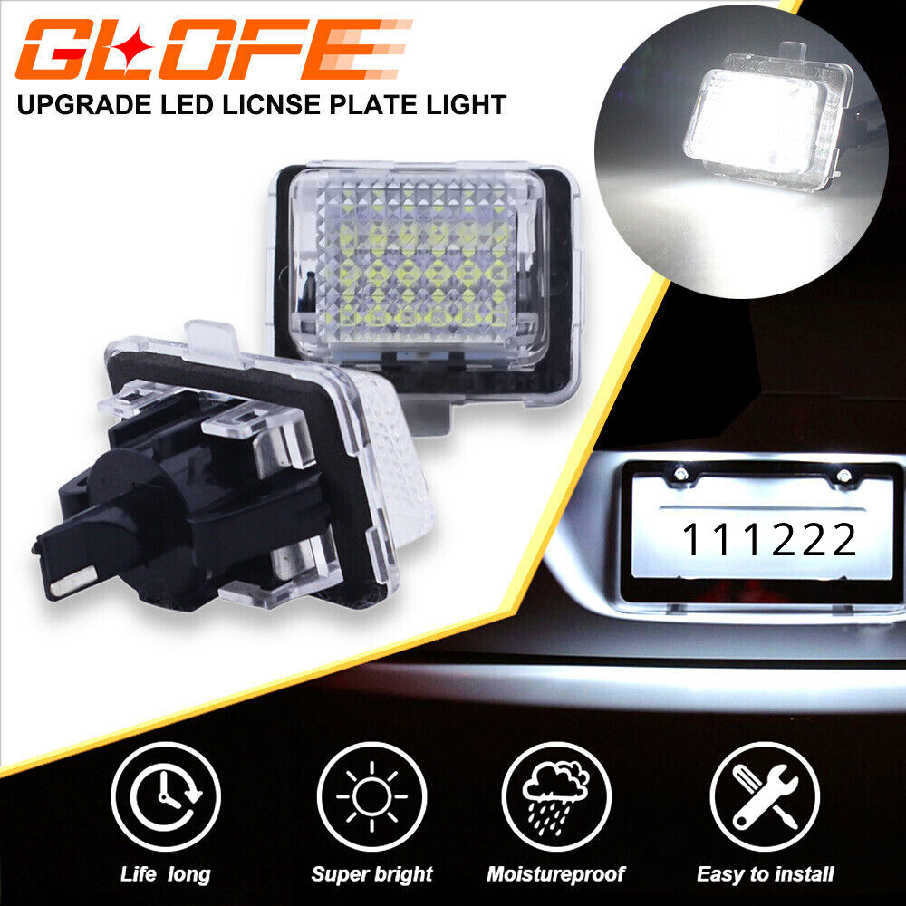 2pc White LED License Plate Lights For Mercedes Pre-LCI W204 W216 W212 ...