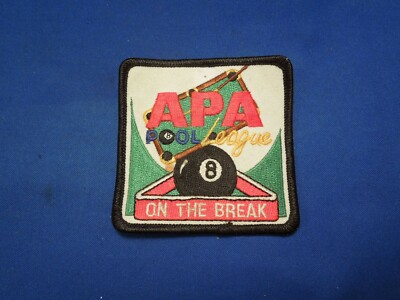 Vintage APA Pool League On The Break Square Patch - Billiards, 8 Ball ...