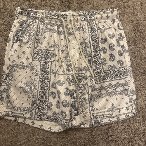 Pacsun Cream Aaron Paisley Mesh Volley Shorts Med | eBay