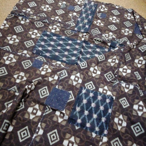 Boro Japanese Old Vintage Cloth Cotton Fabric Dark Brown Cute Pattern ...
