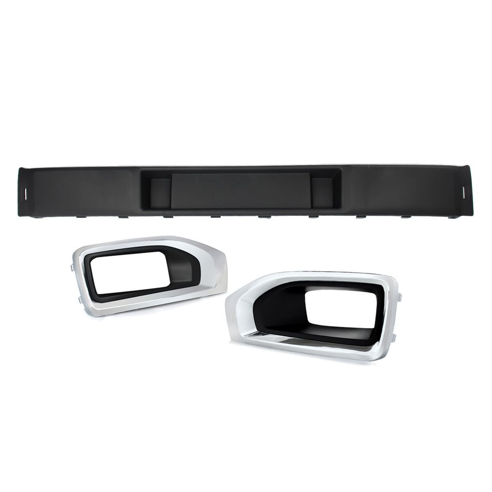 For GMC Yukon XL 2015-2020 Front Fog Light Cover Chrome Frame+ Lower ...