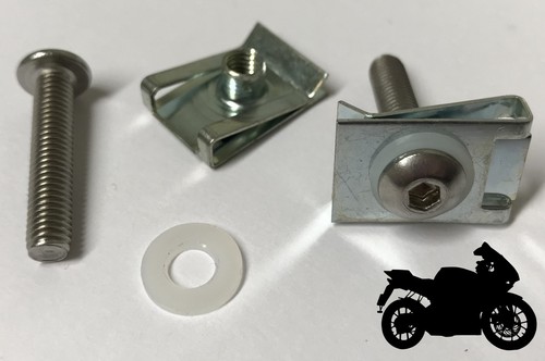 10x BELLY PAN Metal Clips M5 5MM Yamaha R1 R6 Stainless Steel Bolts ...