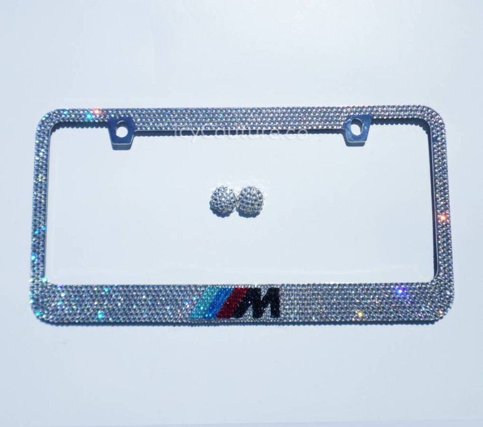 Bedazzled For BMW M Series Rhinestone Bling License Plate Frame: Clear ...