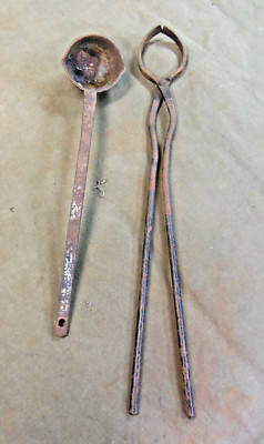 Vintage Forged Crucible Tongs and Casting Ladle | eBay