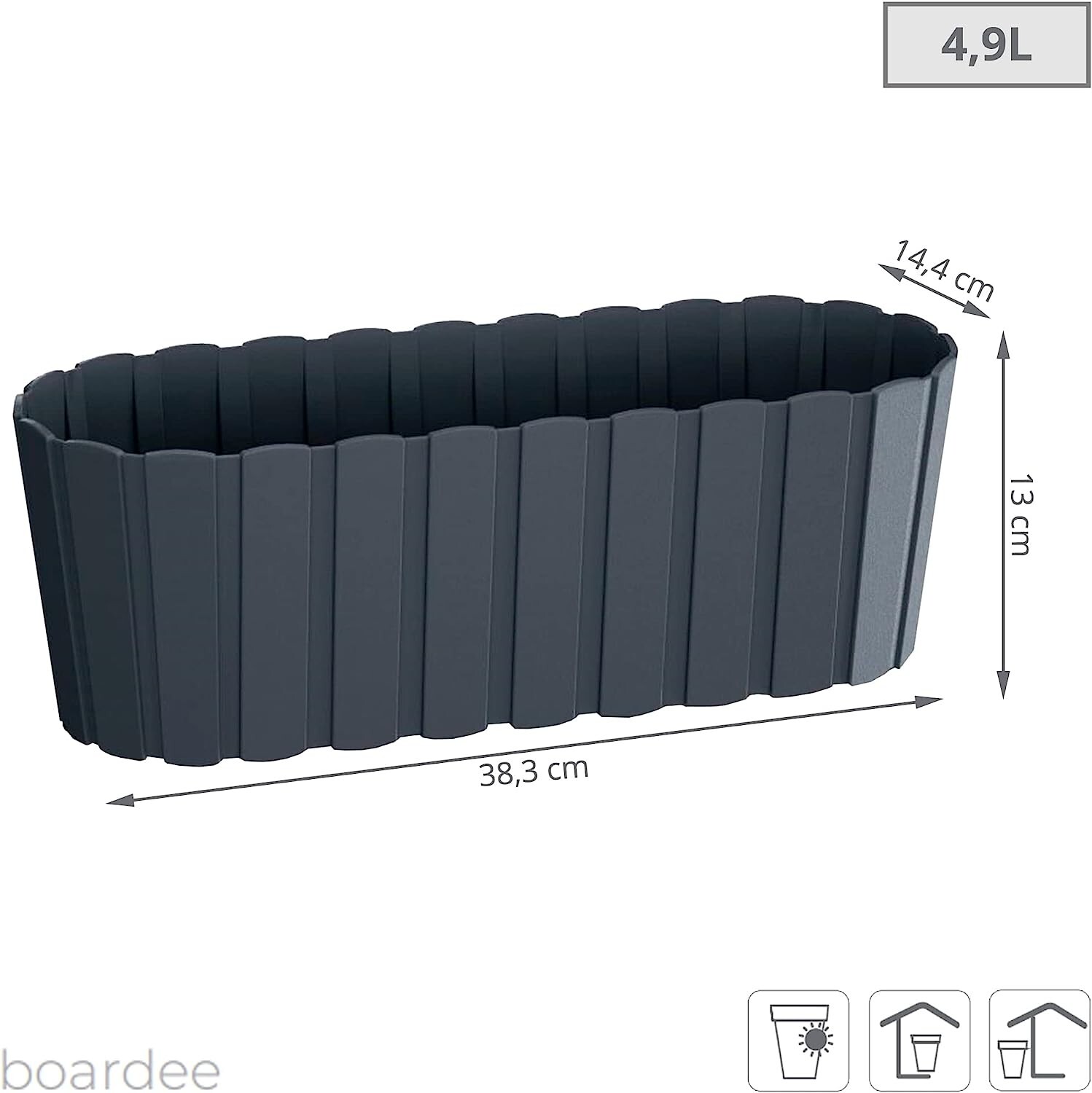 Plant Pot Trough Long Plastic Box Planter Garden Window Herb Flower 40 ...