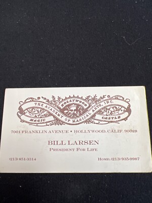 Bill Larsen magic business card - used collectible card-rare | eBay
