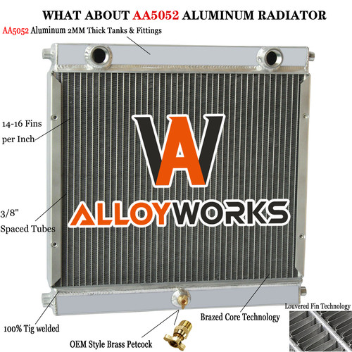 3 Row Aluminum Radiator For Dragster / Roadster Double Pass Style ...