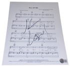 John Legend Signed Autograph Sheet Music "All of Me" Lyric Sheet ...
