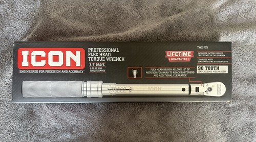 ICON 3/8" Drive 90T Professional Flex Head Torque Wrench TW2-F75 #58953 ...