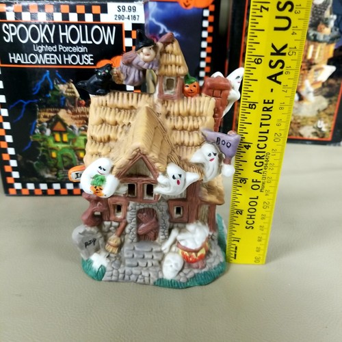 Spooky Hollow Lighted Halloween Village House Lot Set of 6 | eBay