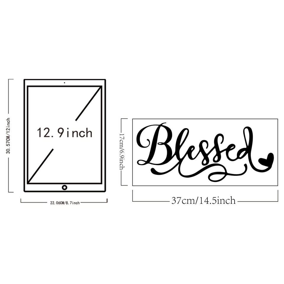SUPERDANT Blessed Wall Sticker Art Word Blessed Wall Decals Home Vinyl ...
