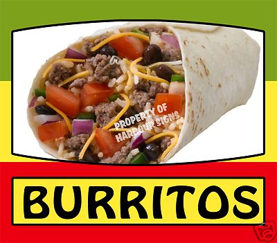 Burritos Decal 14" Latino Mexican Food Truck Cater Concession ...