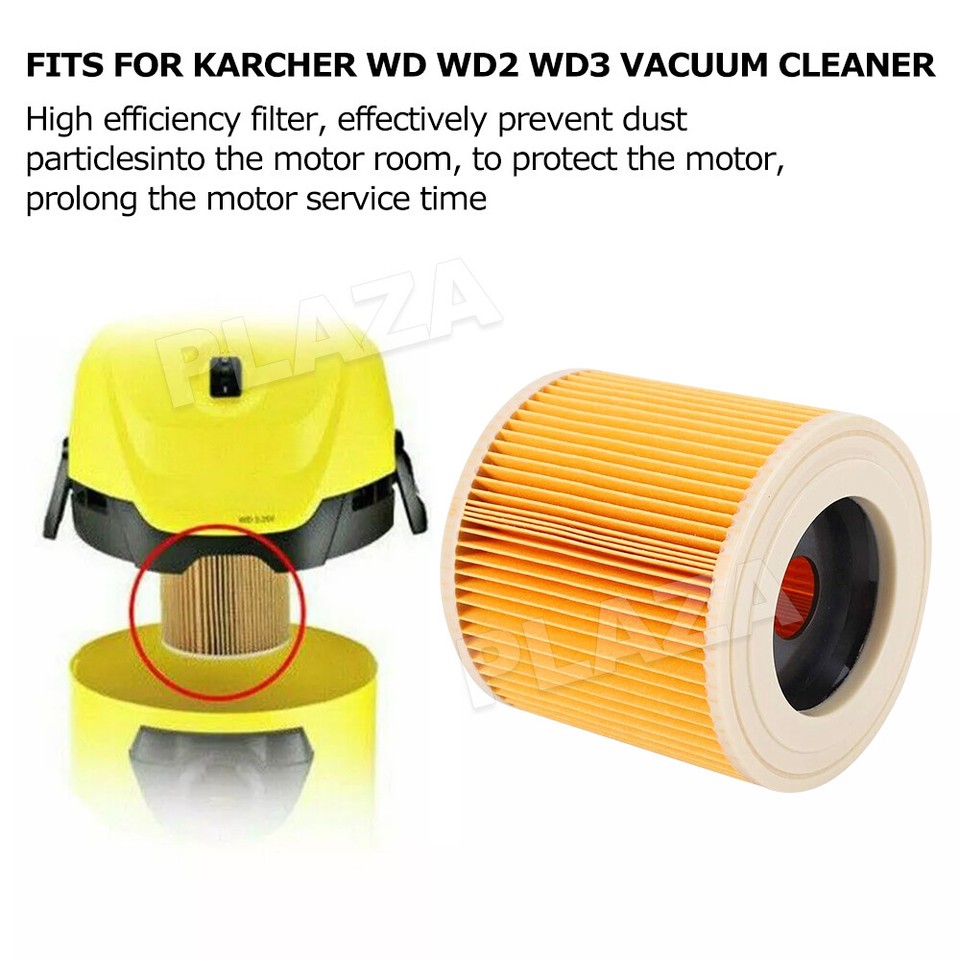 Cartridge Filter for Karcher WD WD2 WD3 Series Wet & Dry Vac Vacuum ...